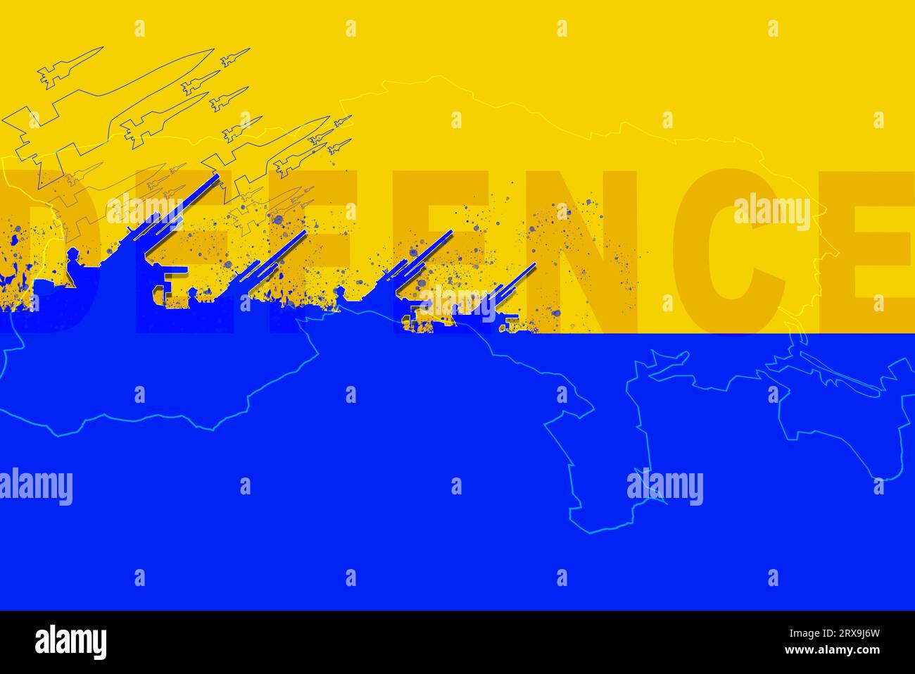 Ukraine flag, missile launch or conflict with Russia for freedom ...