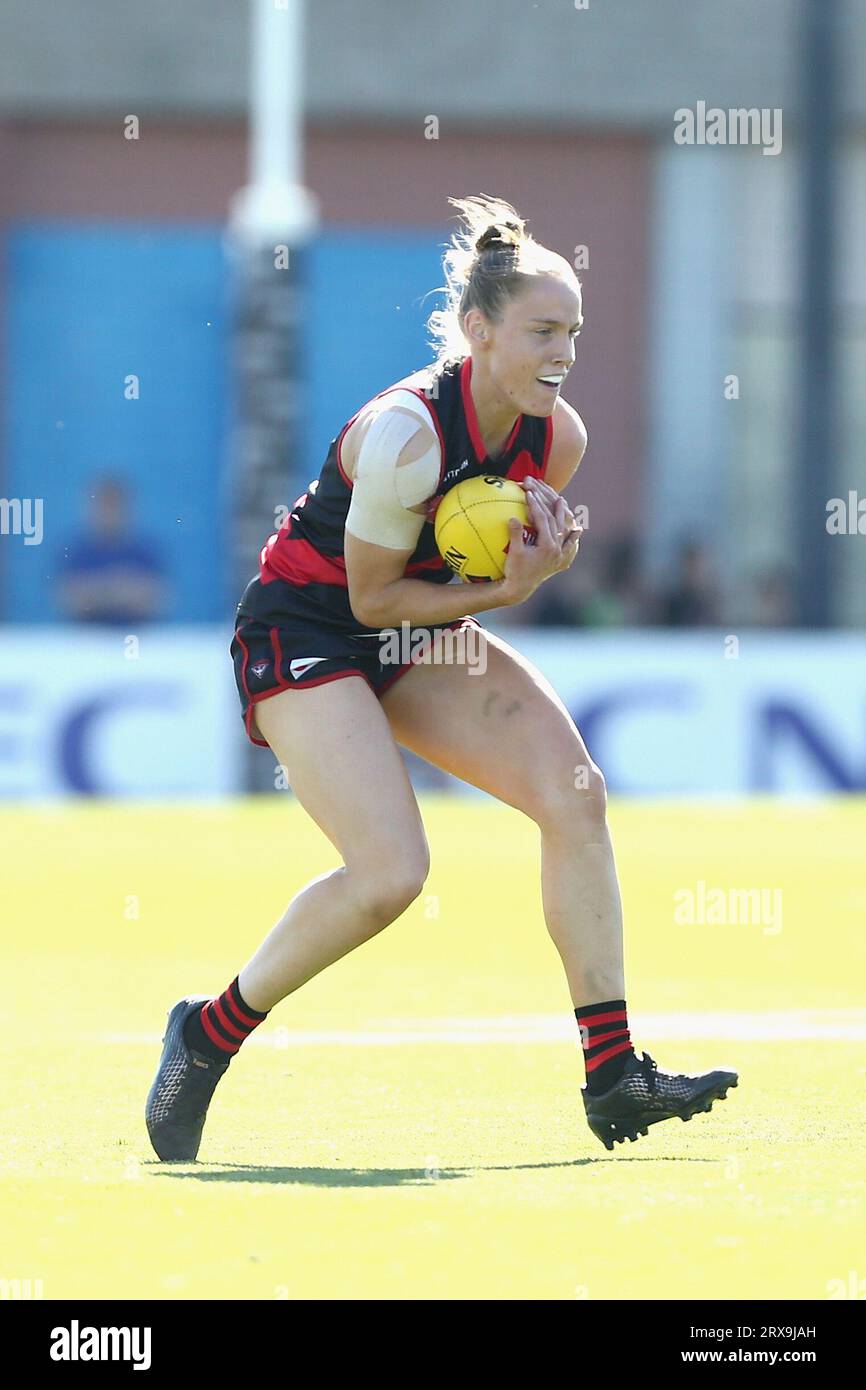 Melbourne, Australia. 24th Sep, 2023. Stephanie Cain of the Bombers ...