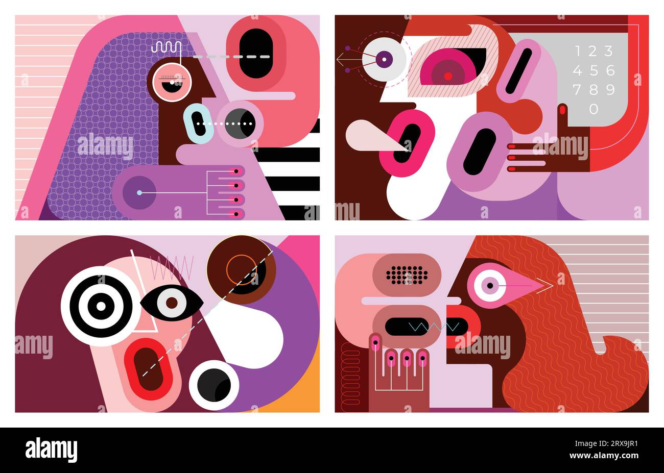 Talking portraits Stock Vector Images - Alamy