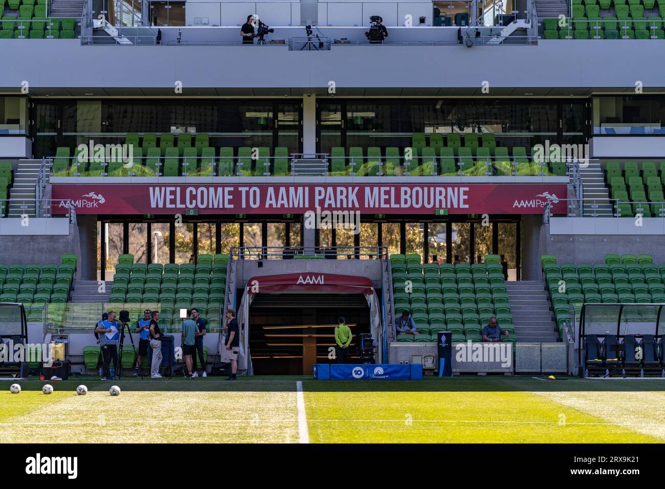 Melbourne, Australia. 24 September, 2023. AAMI Park signage before the ...