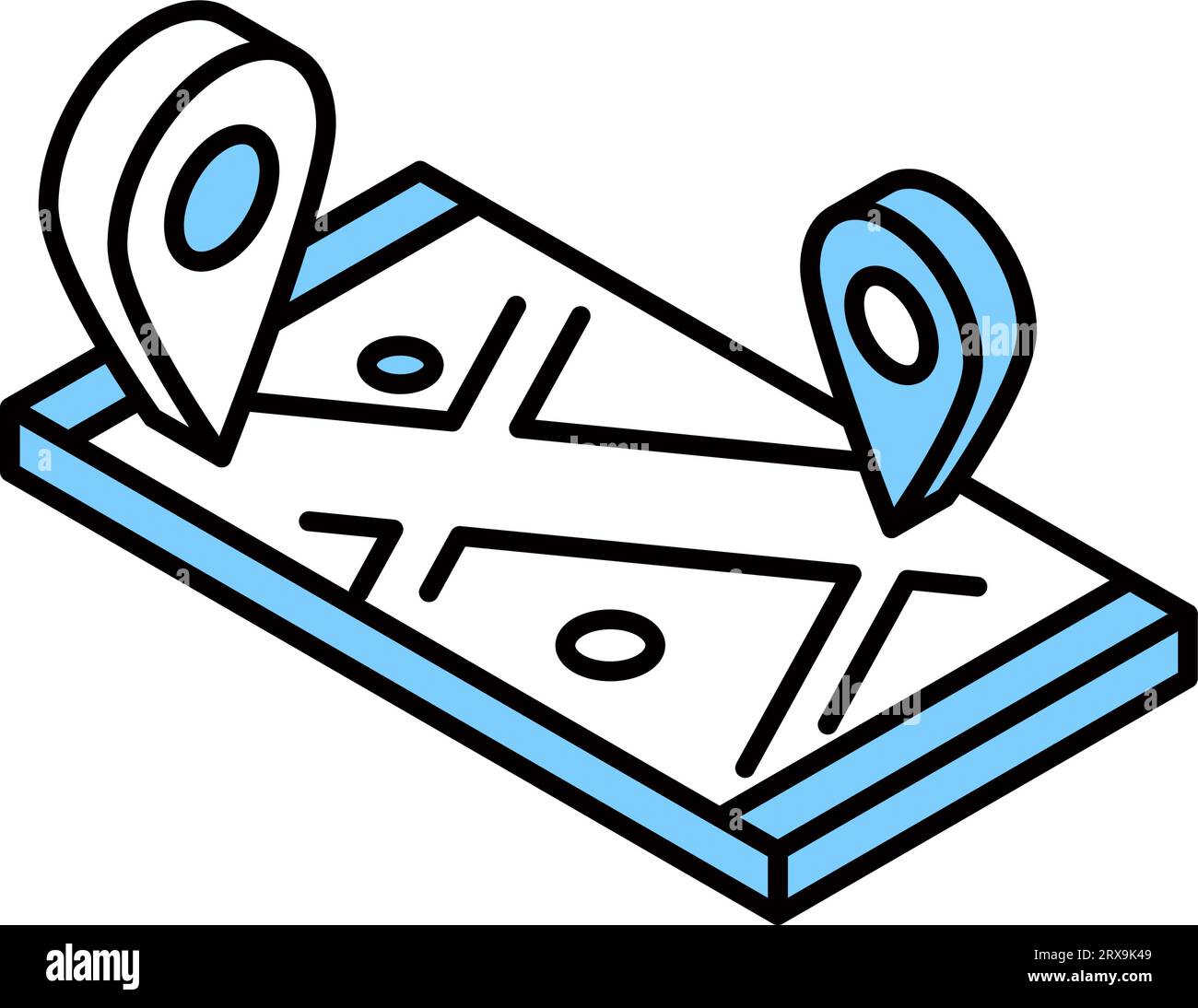 GPS-enabled smartphone maps, simple line drawings, DX, IT, logistics ...