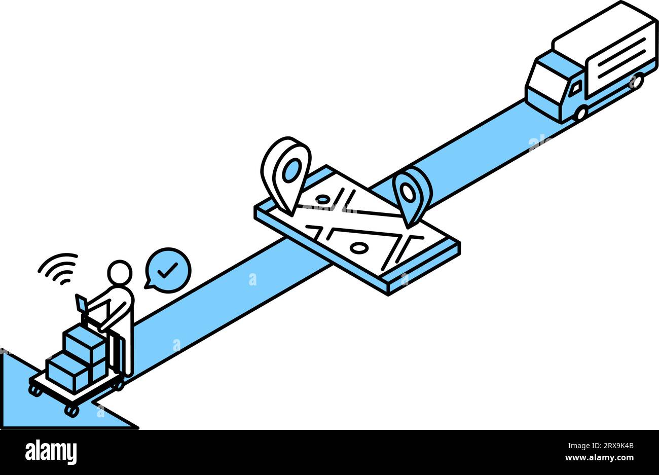 Image simple isometric illustration of logistics and distribution ...