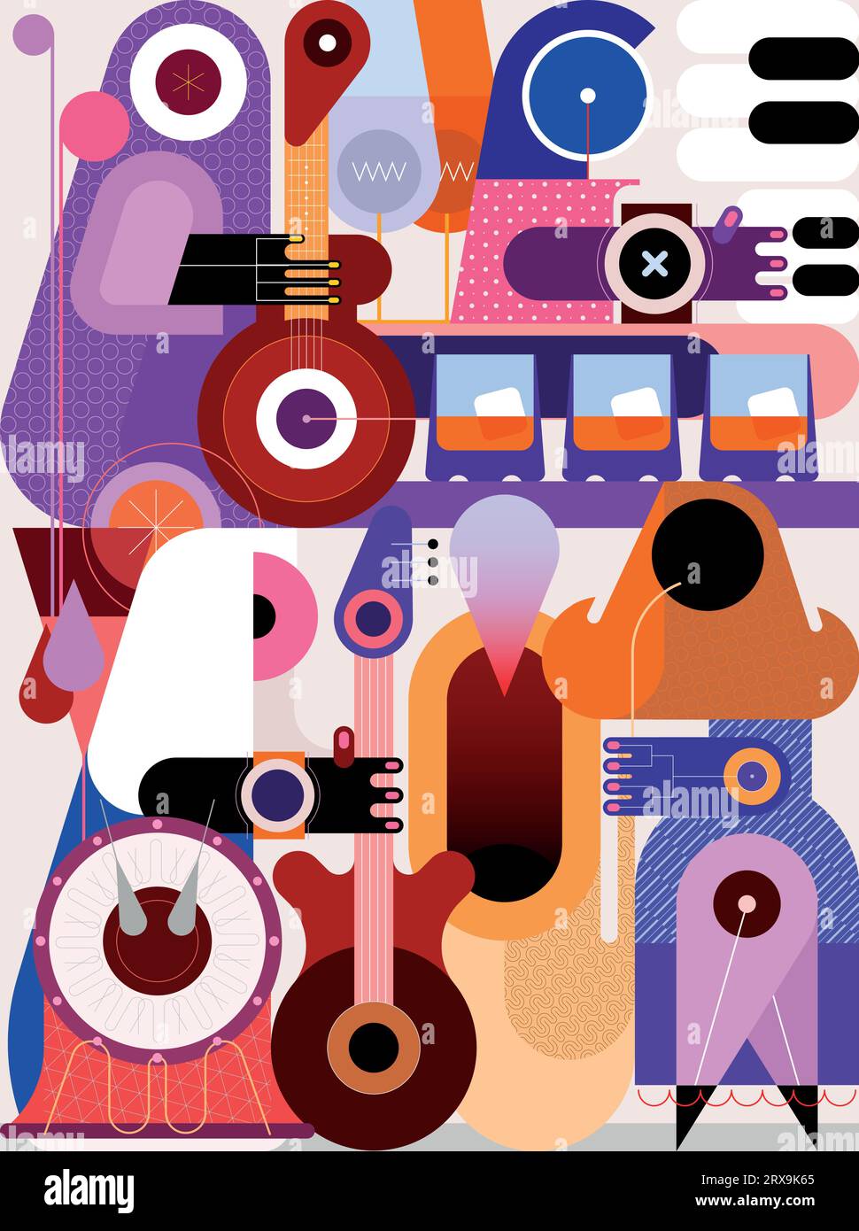 Piano in a glass Stock Vector Images - Alamy