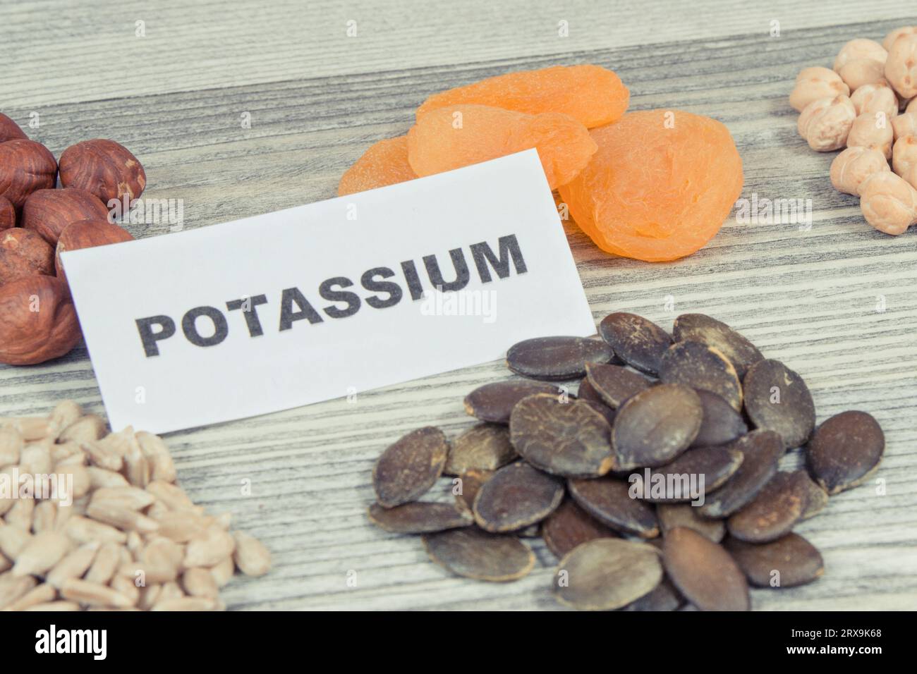 Healthy natural ingredients containing potassium, vitamin K and ...