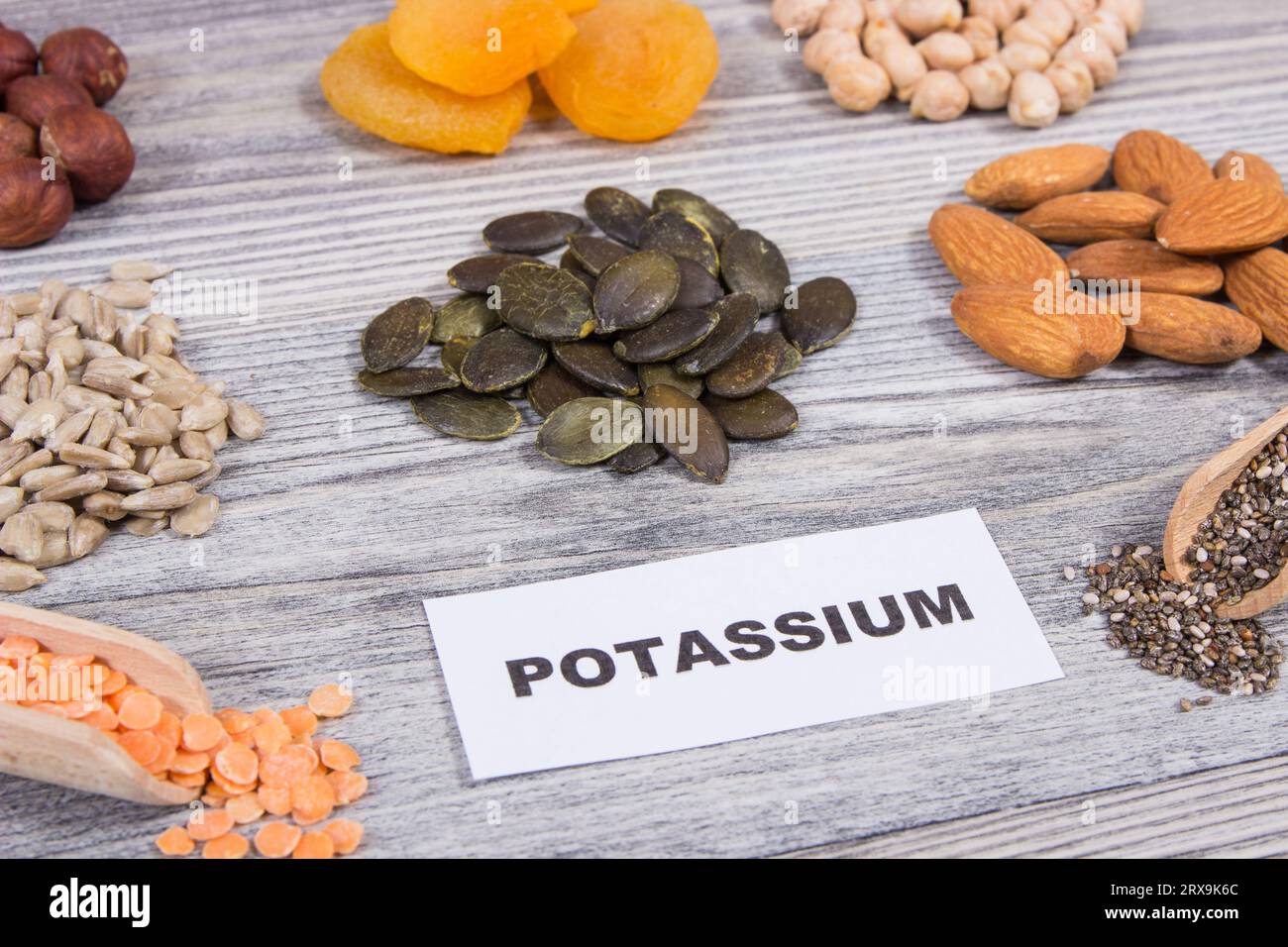 Healthy nutritious food as source natural potassium, vitamin K, dietary ...