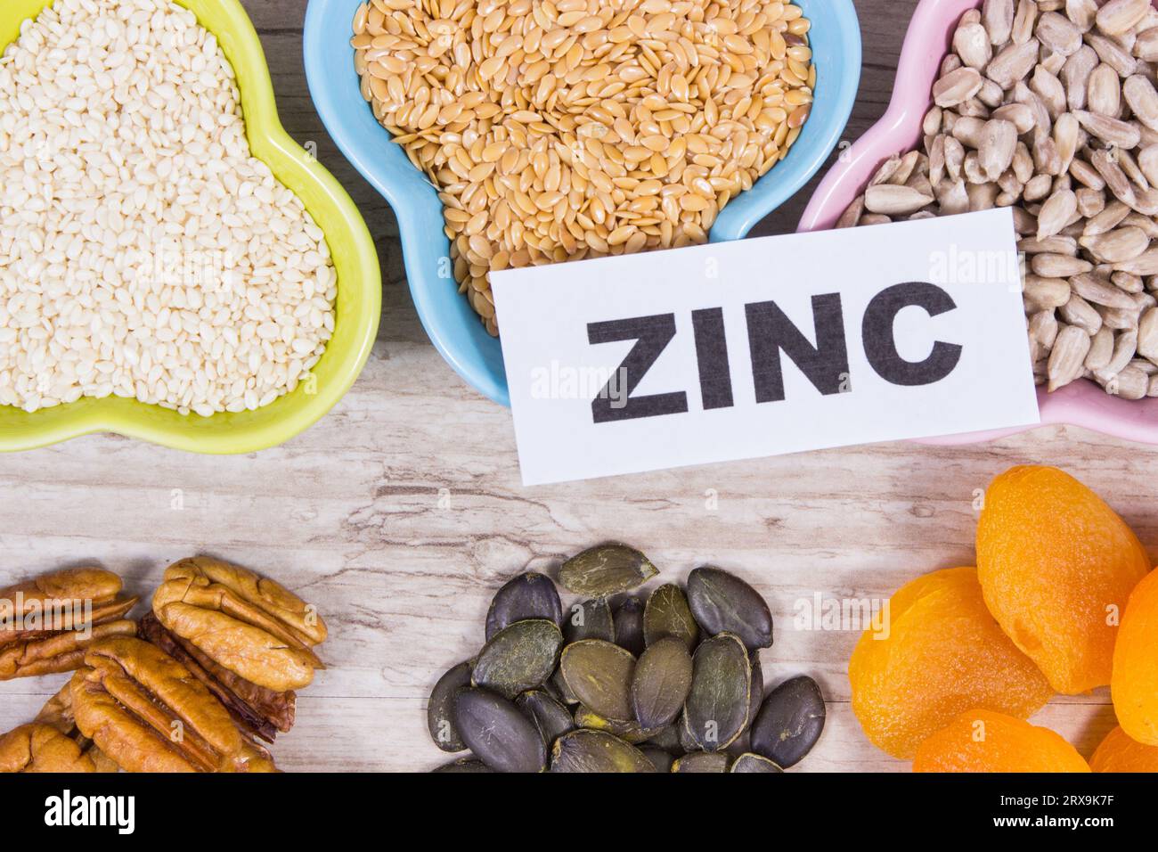 Healthy food as source natural zinc, dietary fiber and other vitamins ...