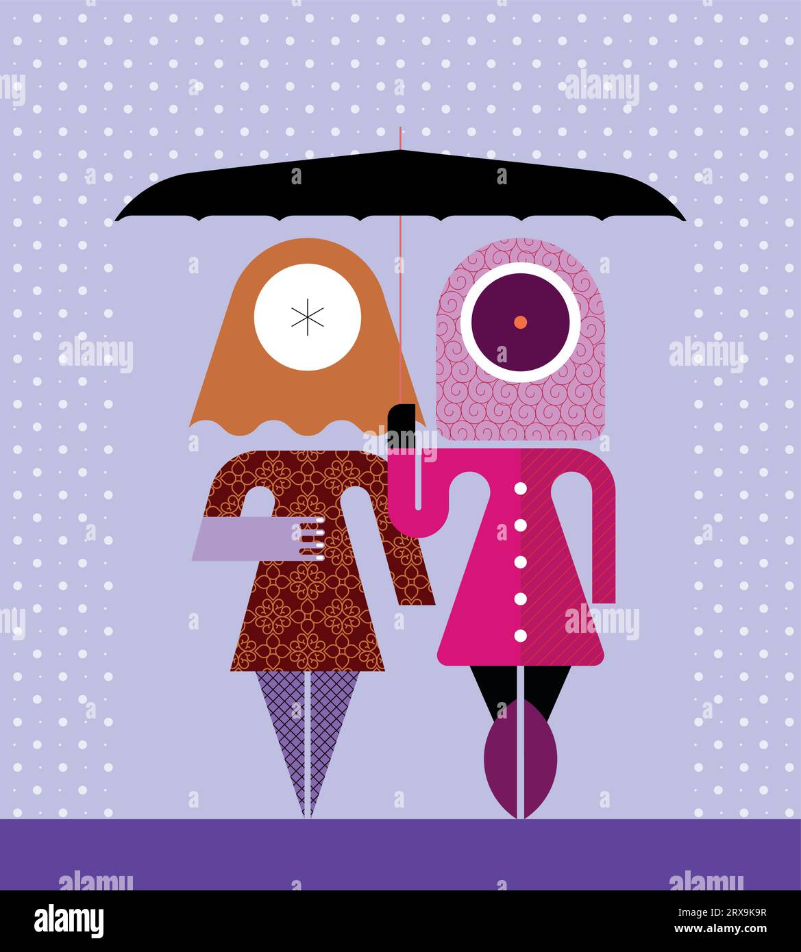 Large black umbrella Stock Vector Images - Alamy