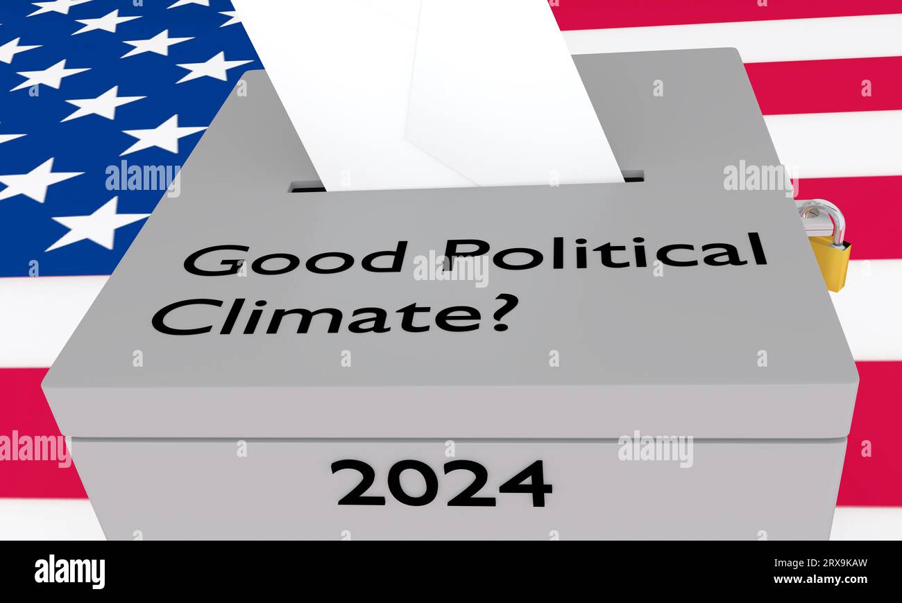 3D illustration of 2024 script on a ballot box, with the script Good ...