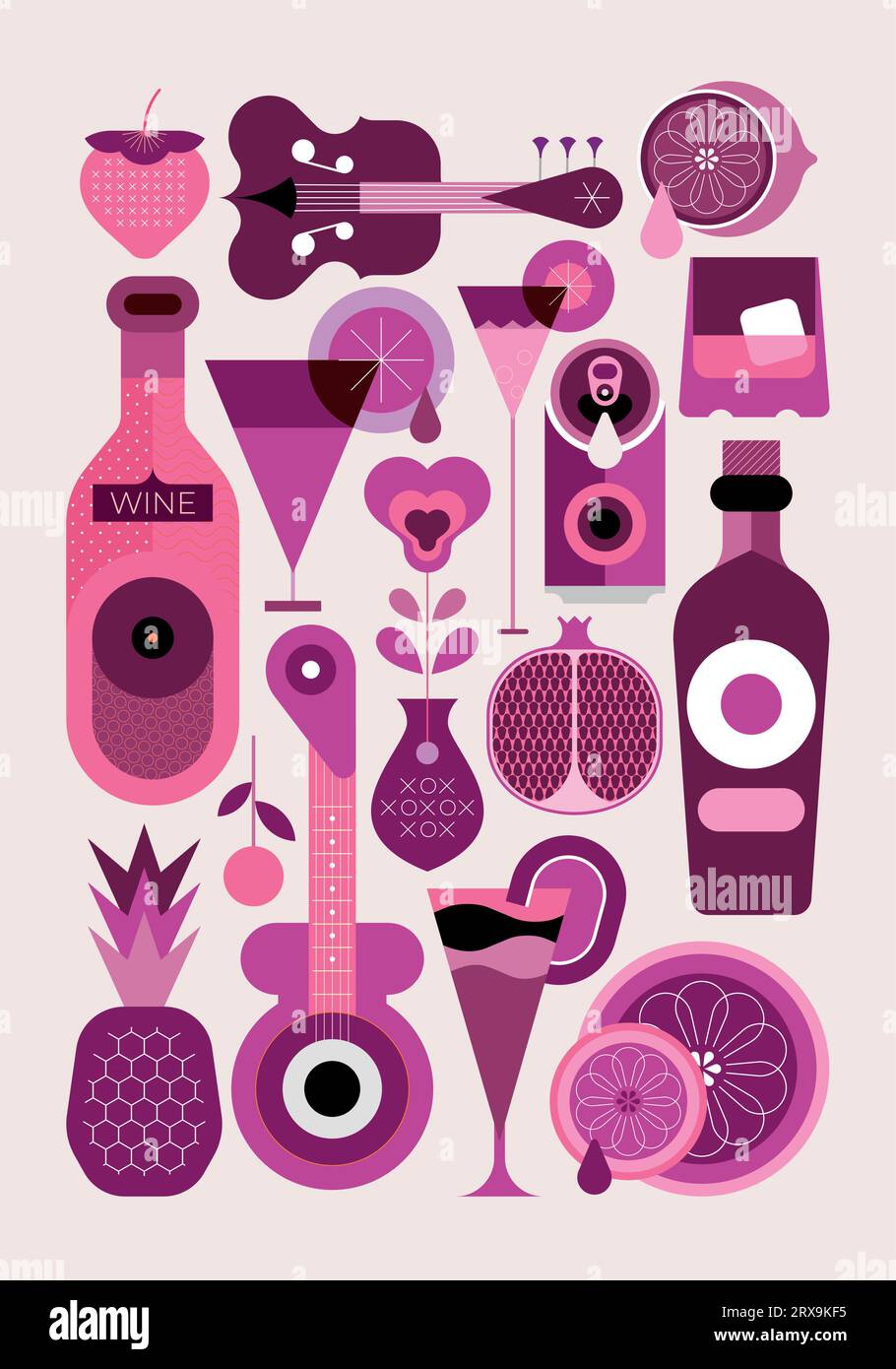 Music instruments posters Stock Vector Images - Alamy
