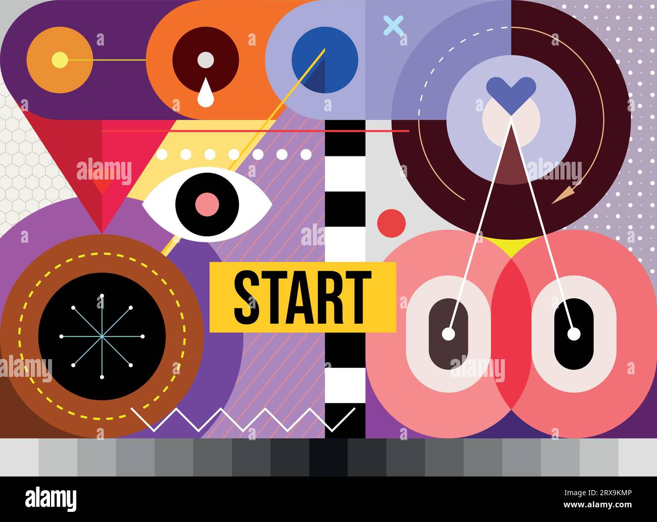 Decorative vector design includes geometric shapes and abstract objects ...