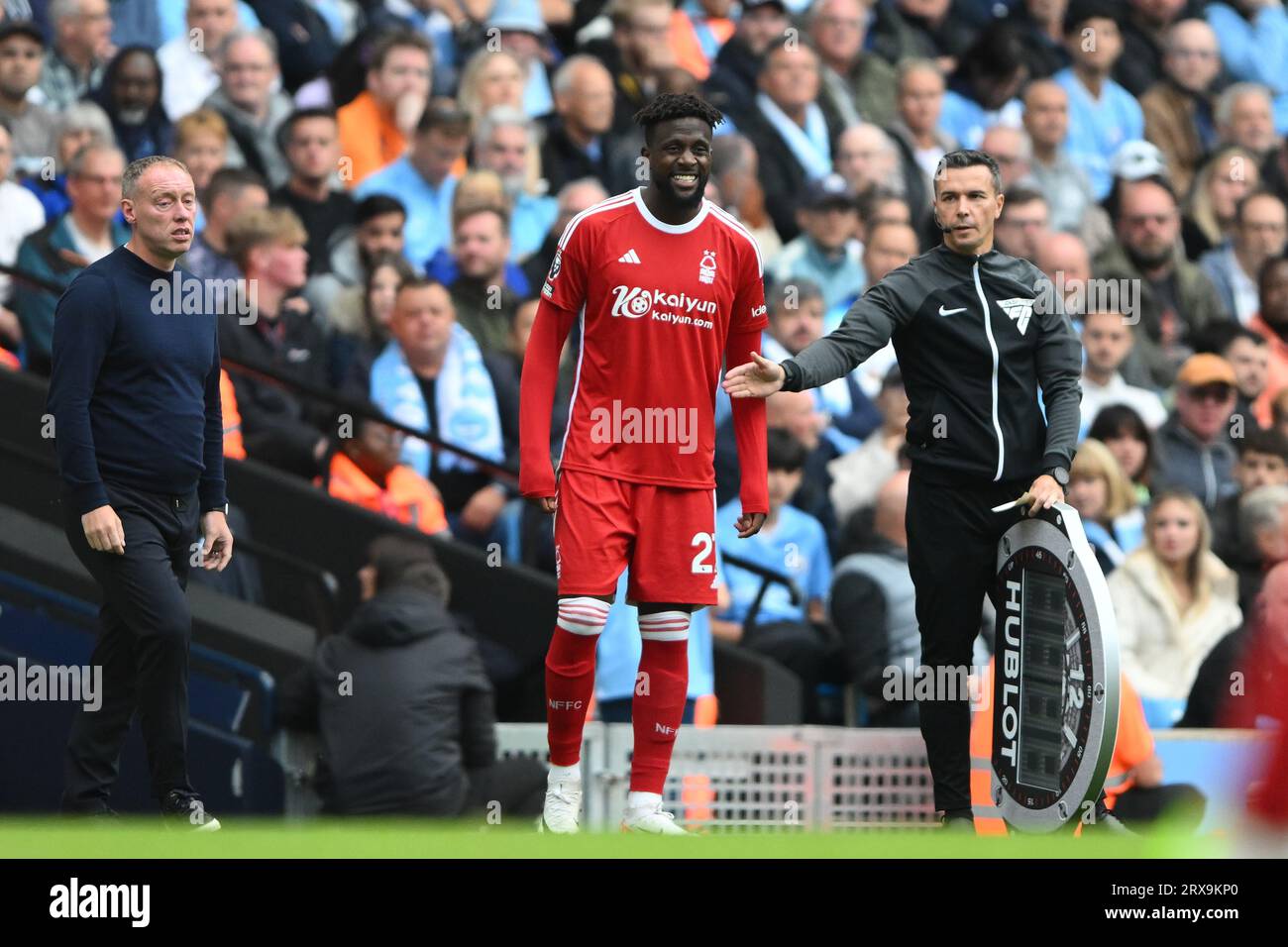 Manchester, UK. 23rd Sep 2023. Divock Origi of Nottingham Forest waits ...