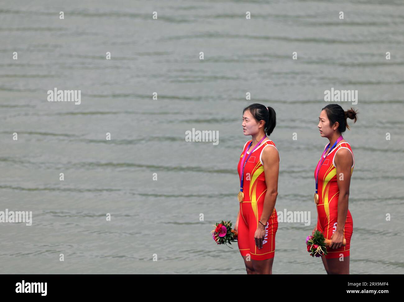 Hangzhou, China's Zhejiang Province. 24th Sep, 2023. Gold medalists Lu ...