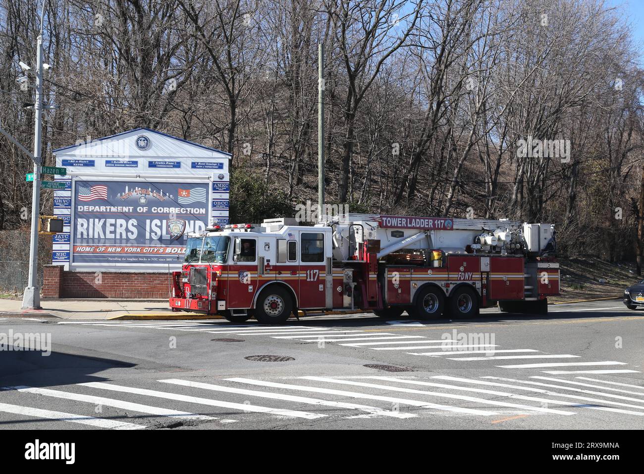 March, 23, 2019 - A fire took place in a shed iin Riker's Island Prison ...