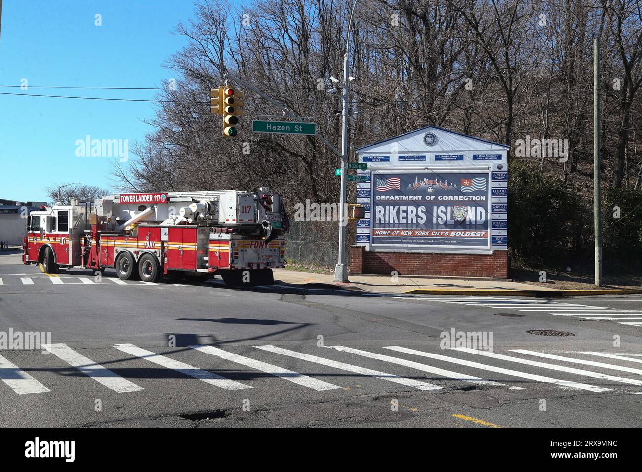 March, 23, 2019 - A fire took place in a shed iin Riker's Island Prison ...