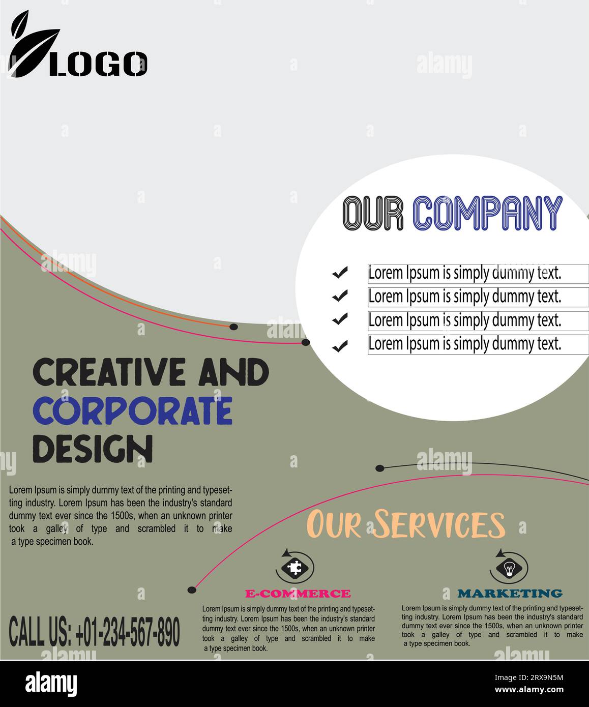 Simple artistic creative and corporate design business flyer Stock ...