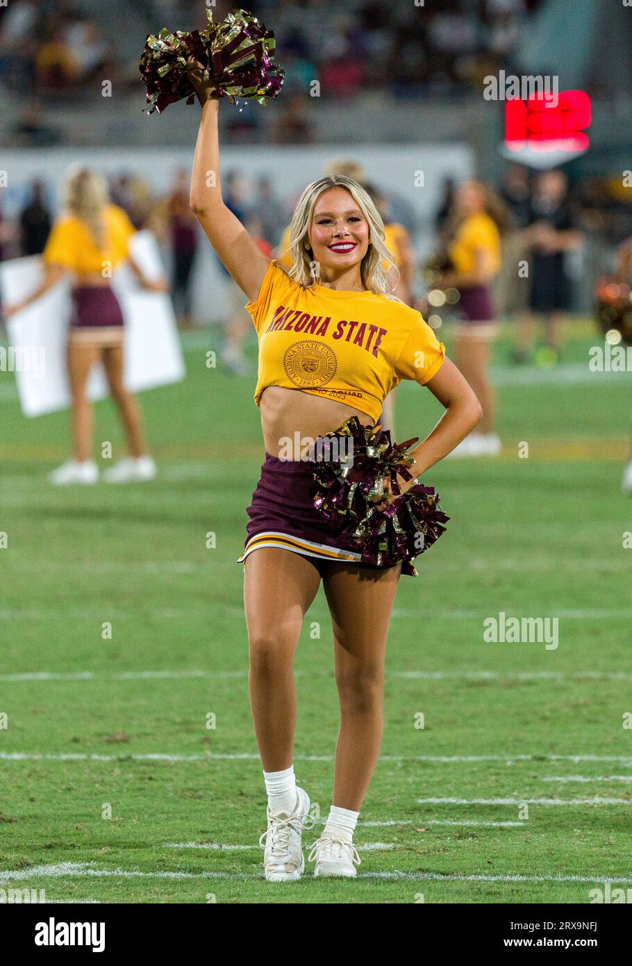 TEMPE, AZ - SEPTEMBER 23: An Arizona State Sun Devils cheerleader ...