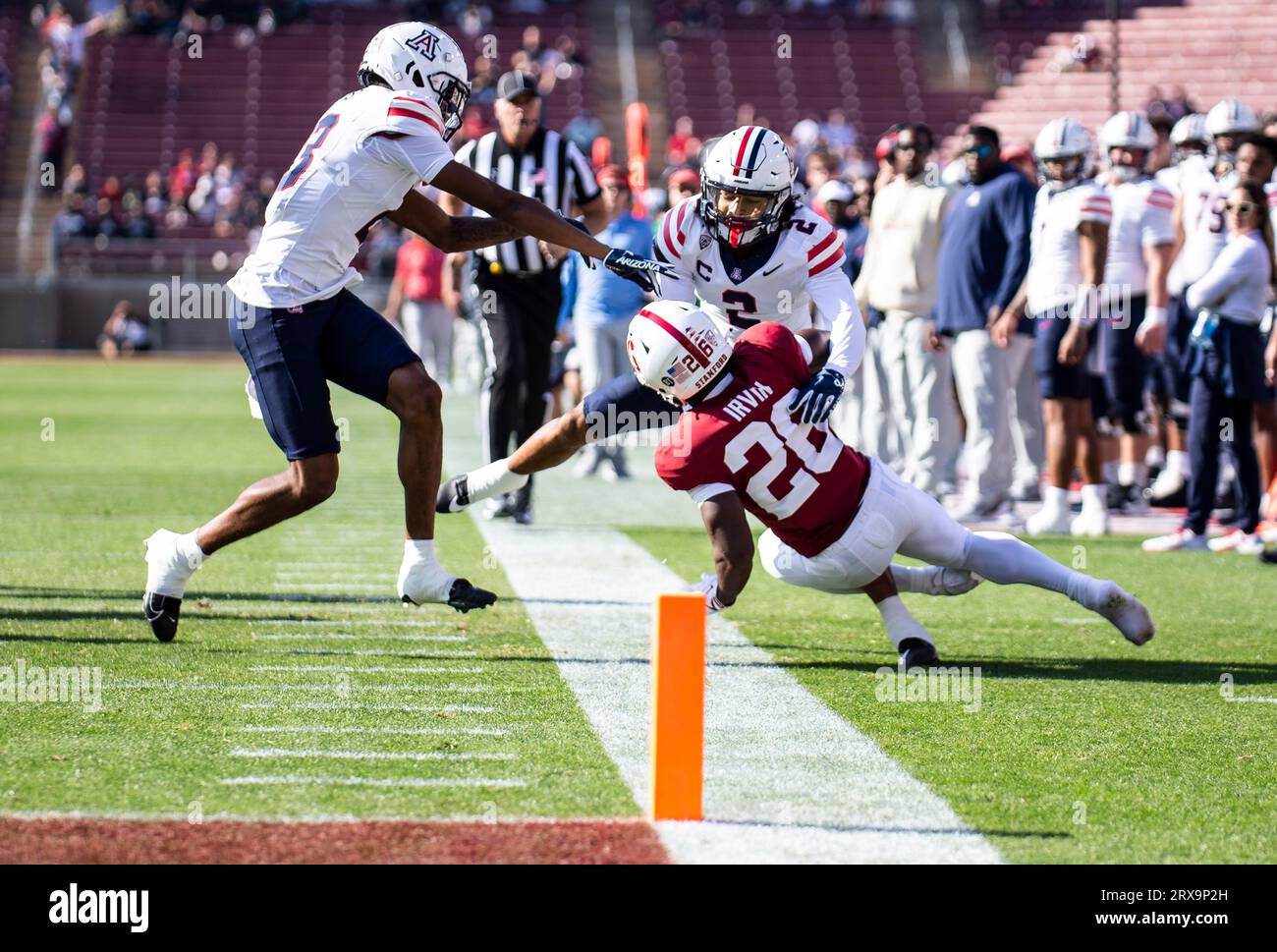 Palo Alto, USA. 23rd Sep, 2023. September 23 2023 Palo Alto, CA USA Arizona cornerback Treydan ...