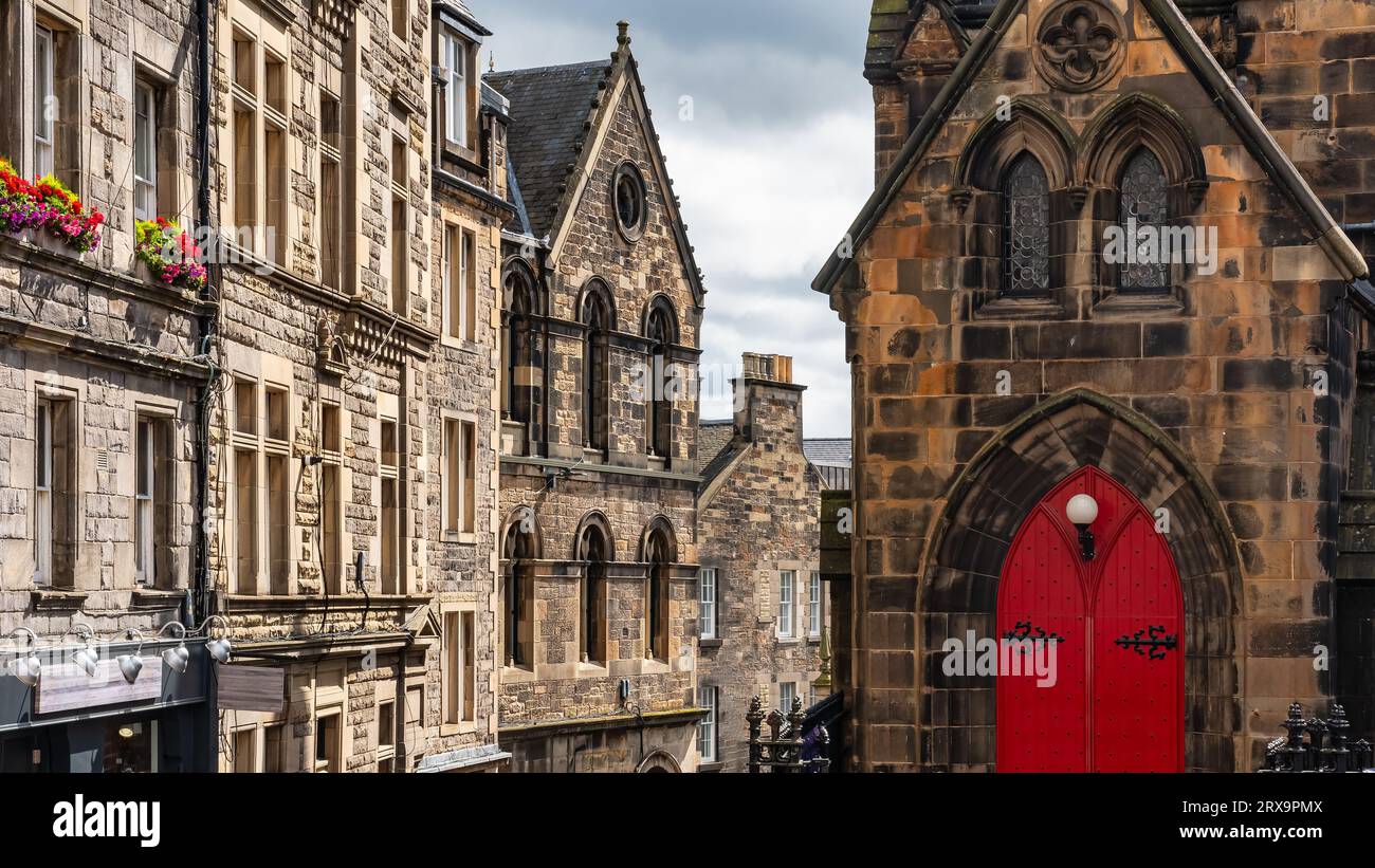 Old stone buildings and medieval appearance in the downtown monumental ...