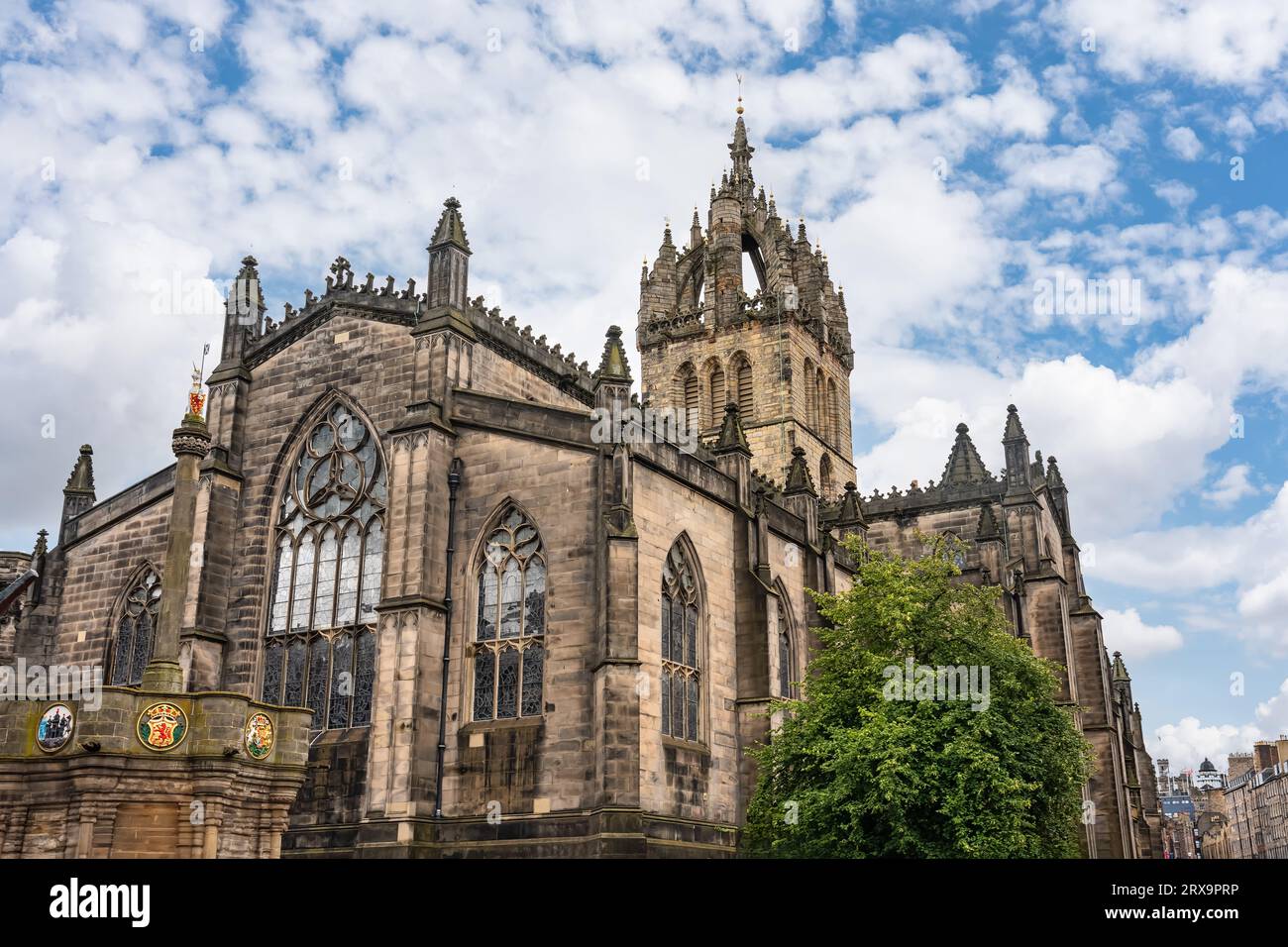 St. Giles' medieval Gothic cathedral in the monumental city of ...