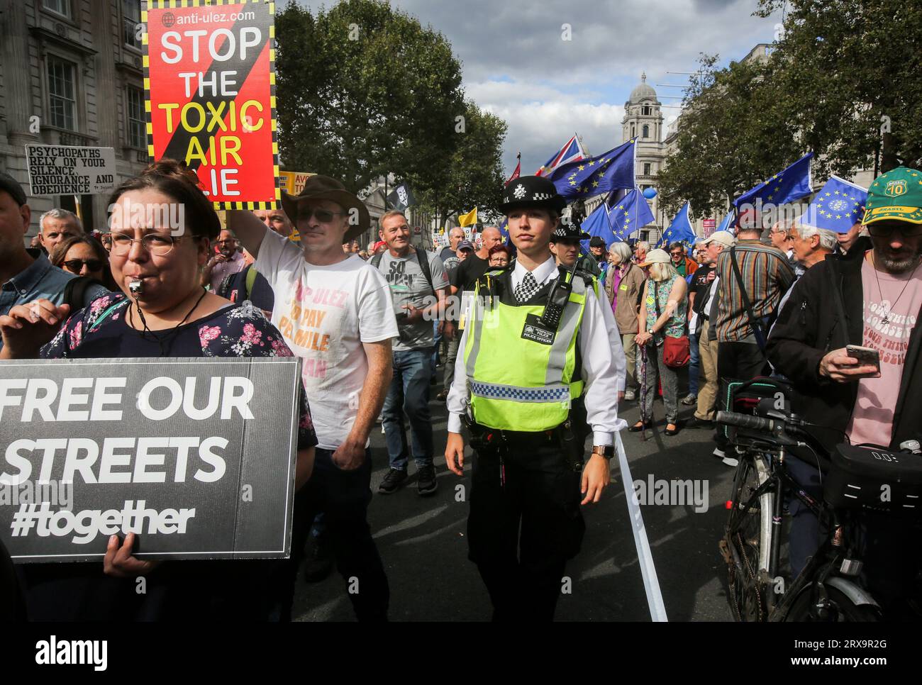 London, UK. 23rd Sep, 2023. The protests comes together with a rejoin ...