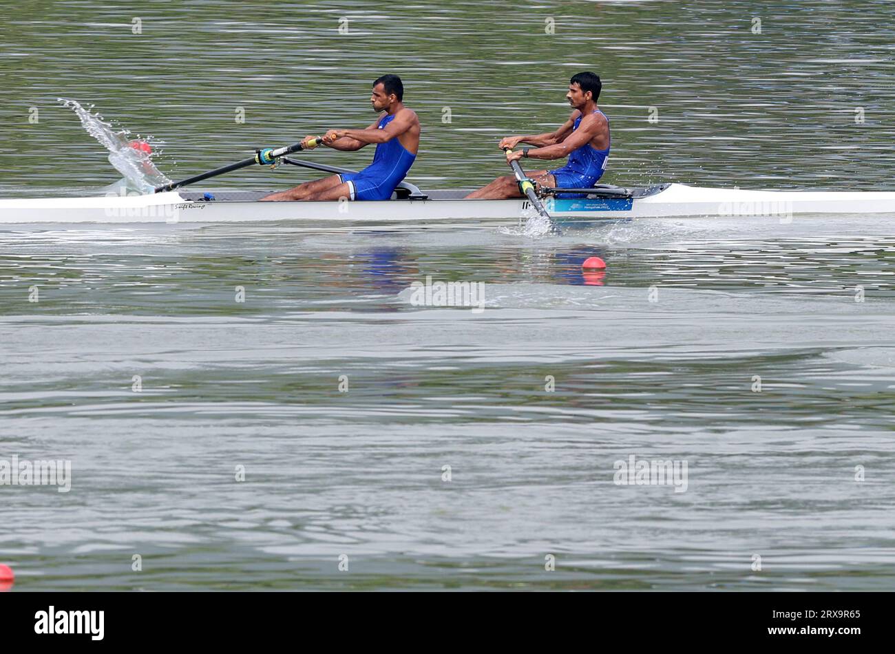 Hangzhou, China's Zhejiang Province. 24th Sep, 2023. Babu Lal Yadav (R ...