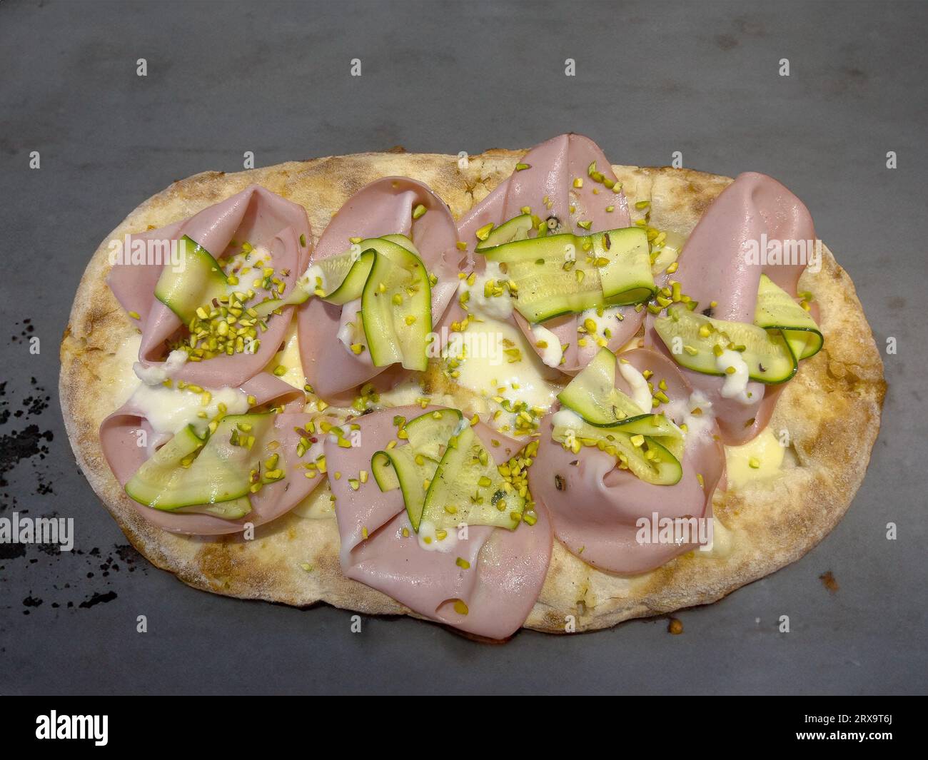 Roman pinsa, variant of the classic Italian pizza topped with ...