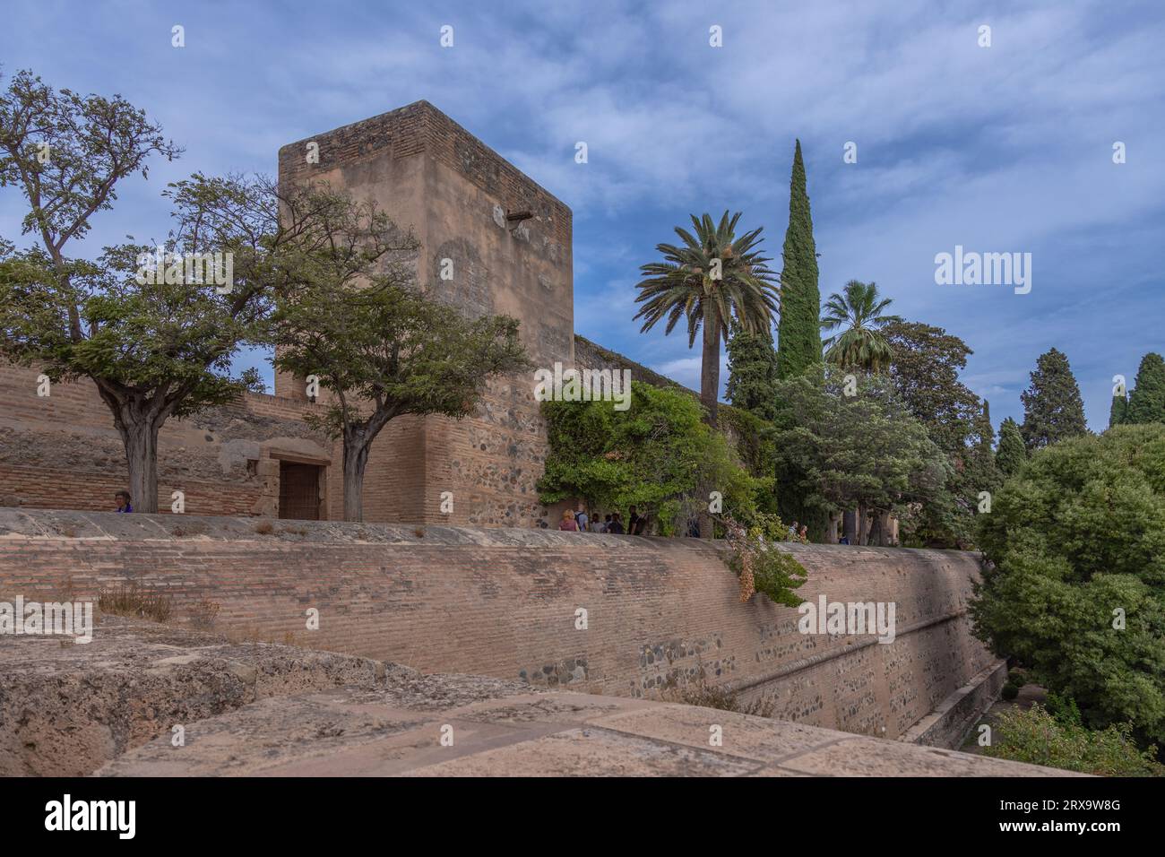 Alcazaba medieval fortress, Alhambra de Granada complex. Ramparts ...