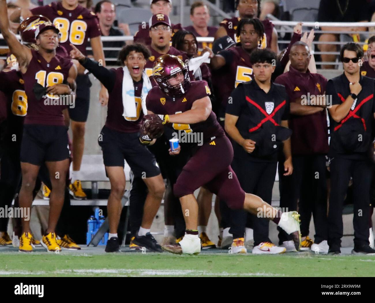 September 23, 2023: Cameron Skattebo (4) of the Arizona State Sun ...