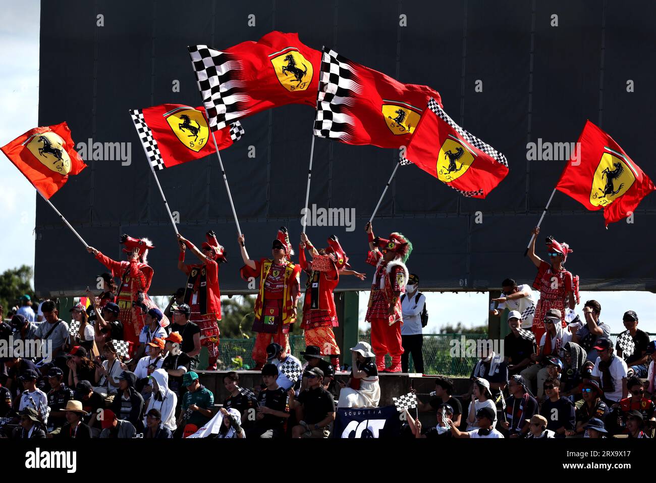 Suzuka, Japan. 24th Sep, 2023. Circuit atmosphere - Ferrari fans in the ...
