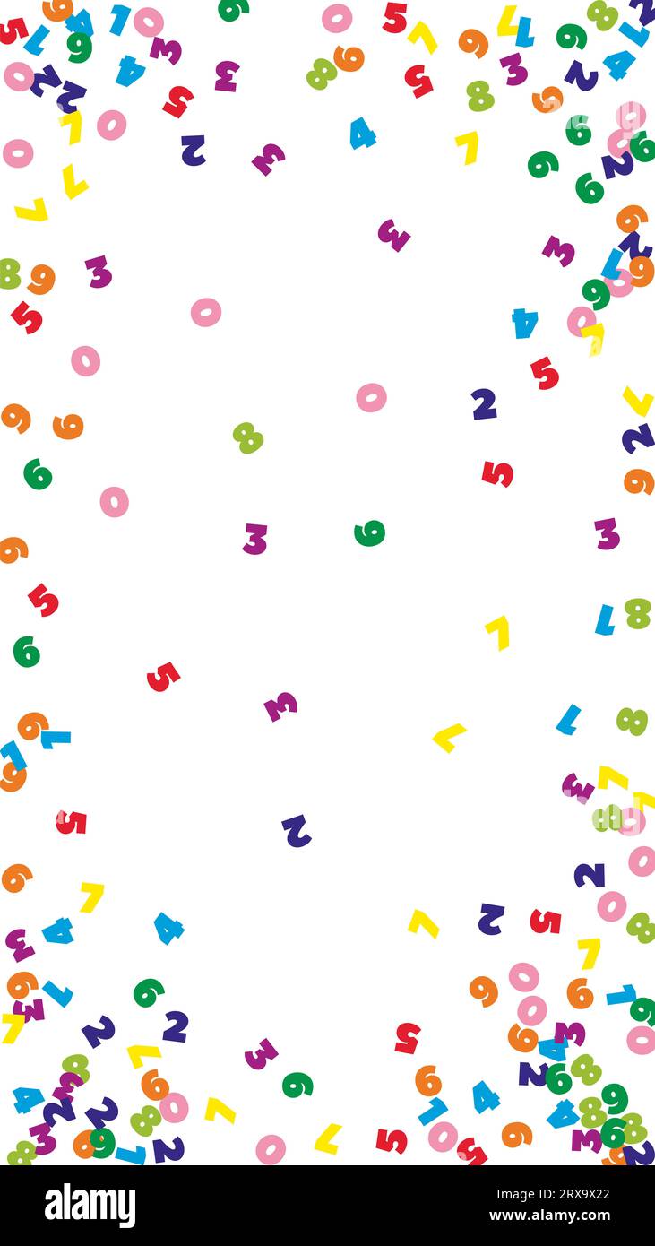 Falling colorful numbers. Math study concept with flying digits ...