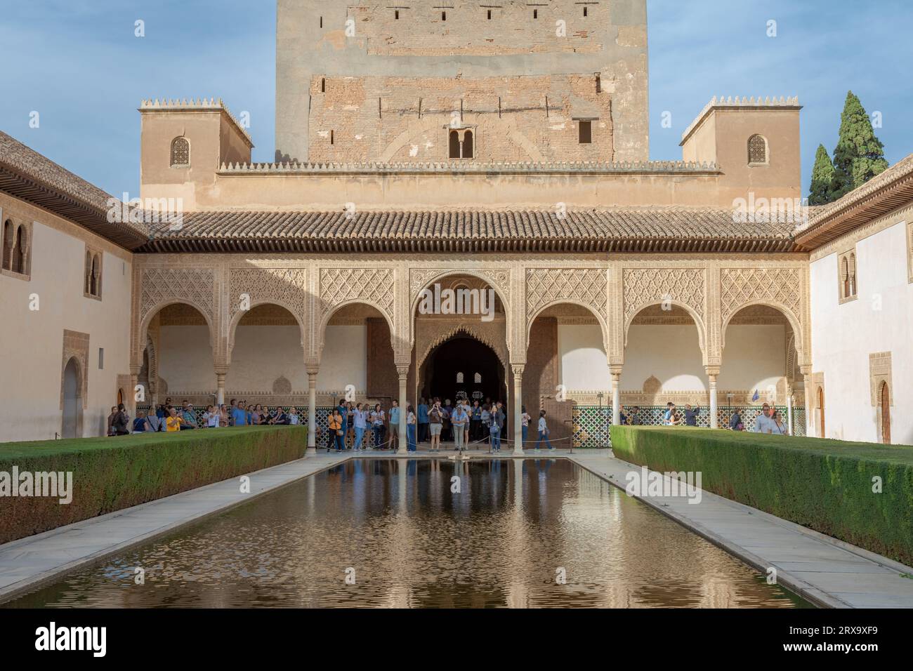 Nasrid Palace at the Alhambra complex in Granada. Courtyards, cloisters ...