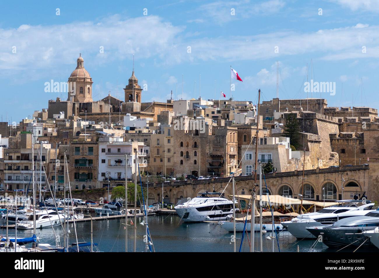 Birgu , Malta, May 1, 2023. The view of Birgu with Our Lady of ...