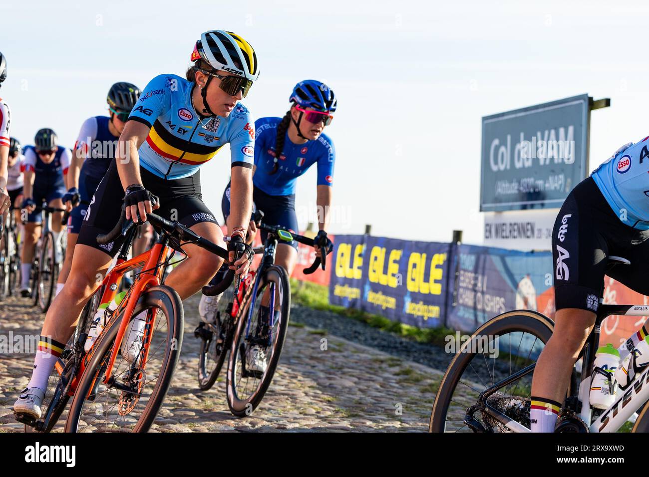 Belgian Fleur Moors pictured in action during the Junior Women's Road ...