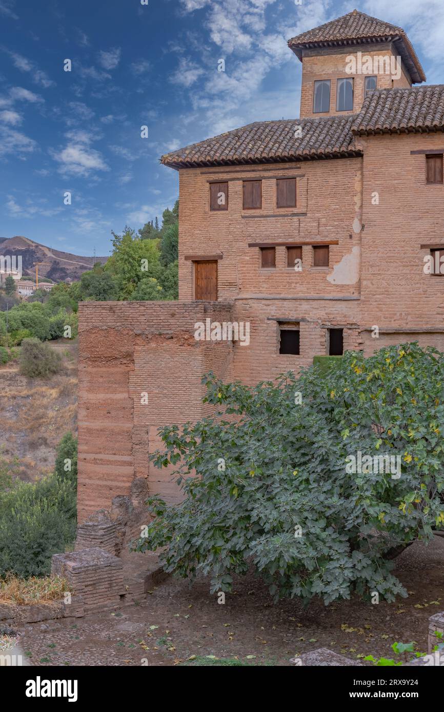 Alcazaba medieval fortress, Alhambra de Granada complex. Ramparts ...
