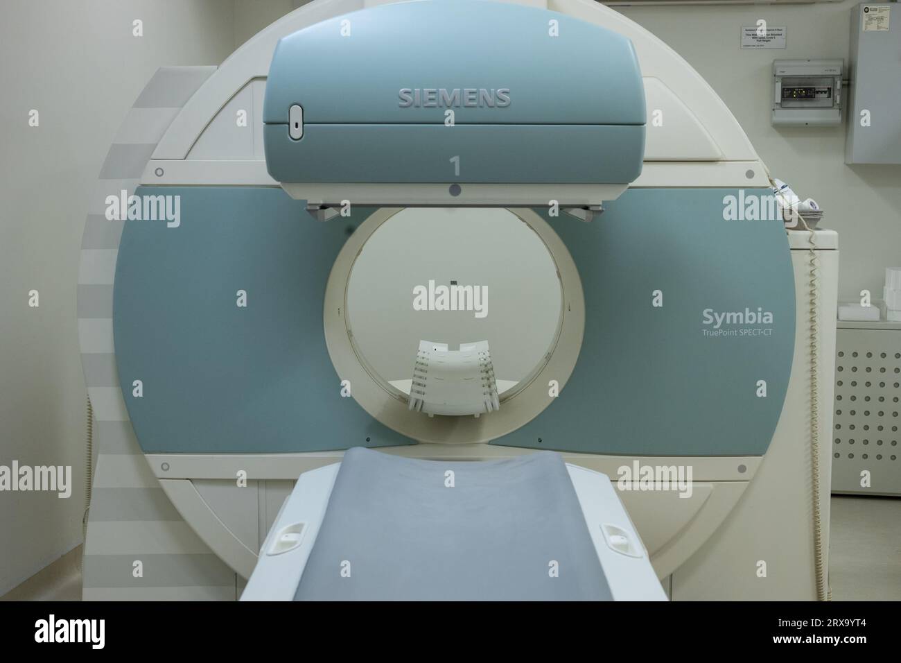 Nuclear medicine. Medical equipment in the hospital. Body examination ...