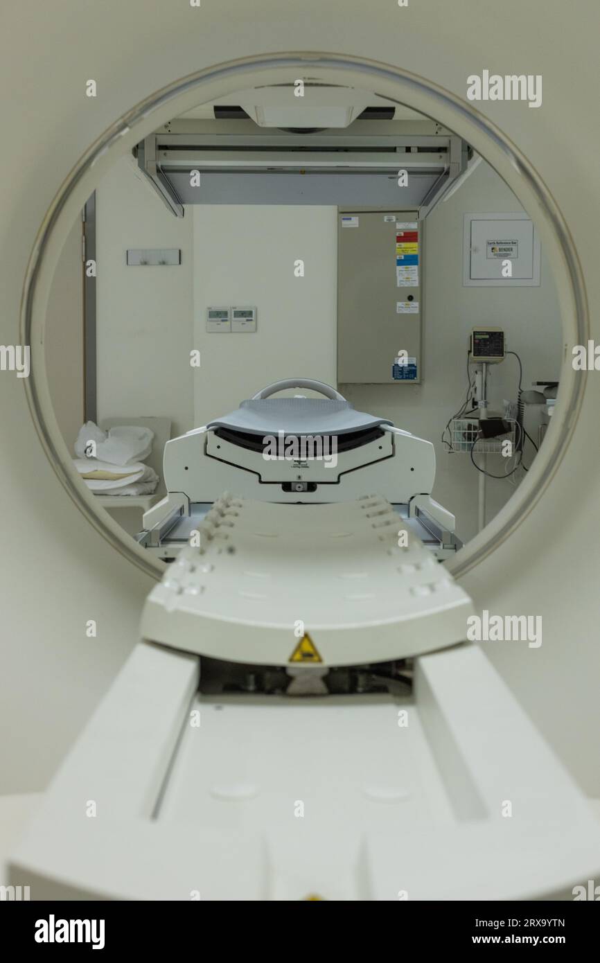 Nuclear medicine. Medical equipment in the hospital. Body examination ...