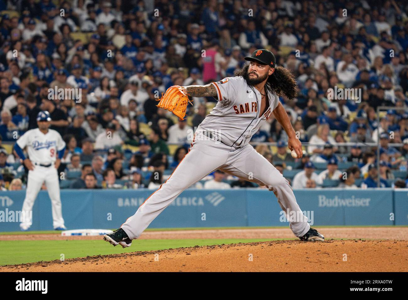San Francisco Giants pitcher Sean Manaea (52) throws during a MLB game ...