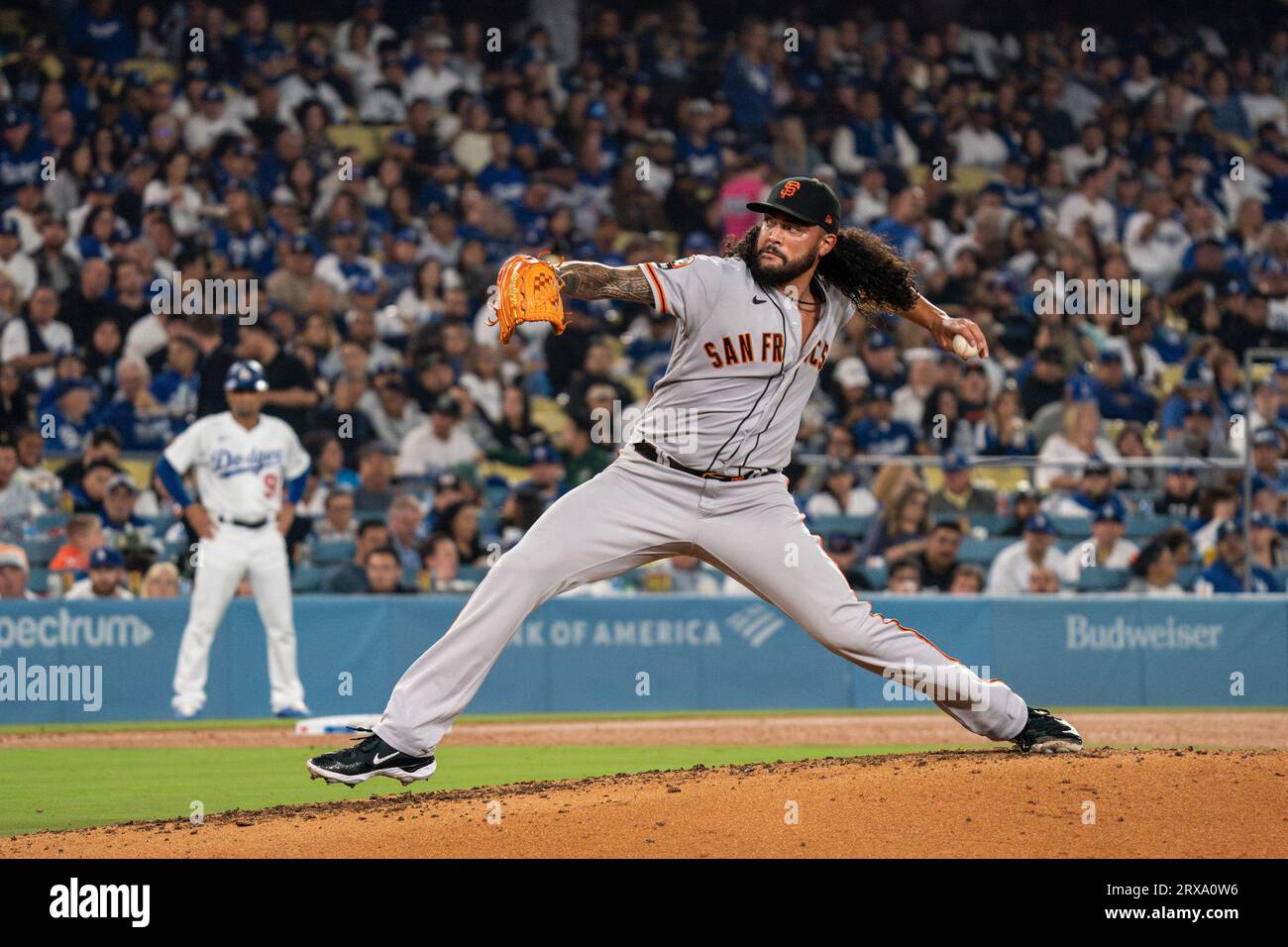 San Francisco Giants pitcher Sean Manaea (52) throws during a MLB game ...