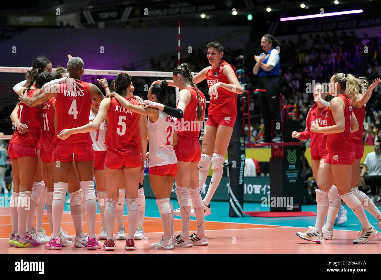 Turkish team members celebrate after they defeat Belgium and won the ...