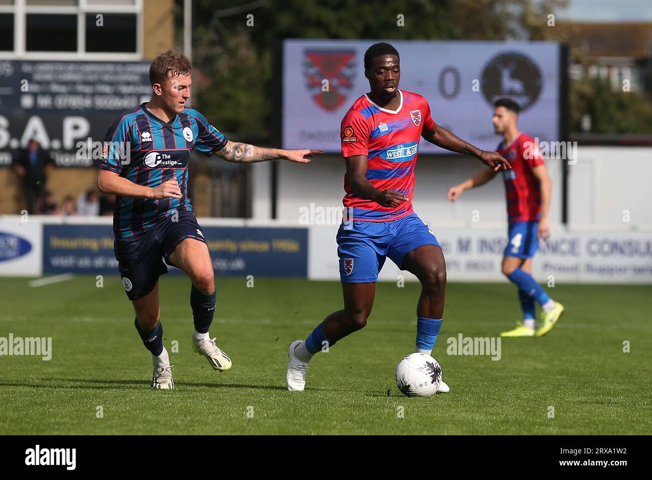 Omar Mussa of Dagenham and Redbridge and Oliver Finney of Hartlepool ...
