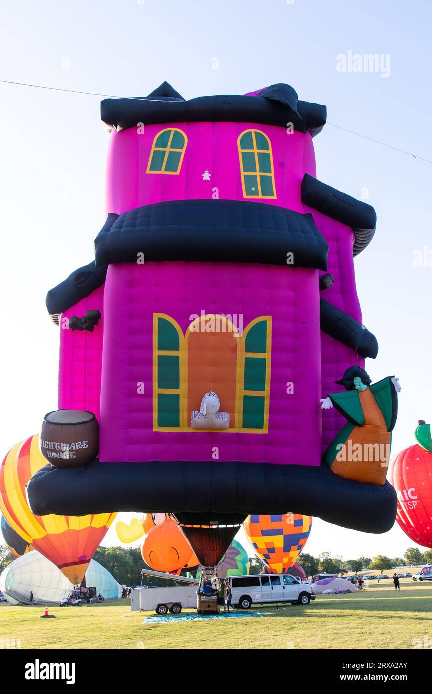 Plano, USA. 23rd Sep, 2023. Hot air balloons are seen at the Plano ...