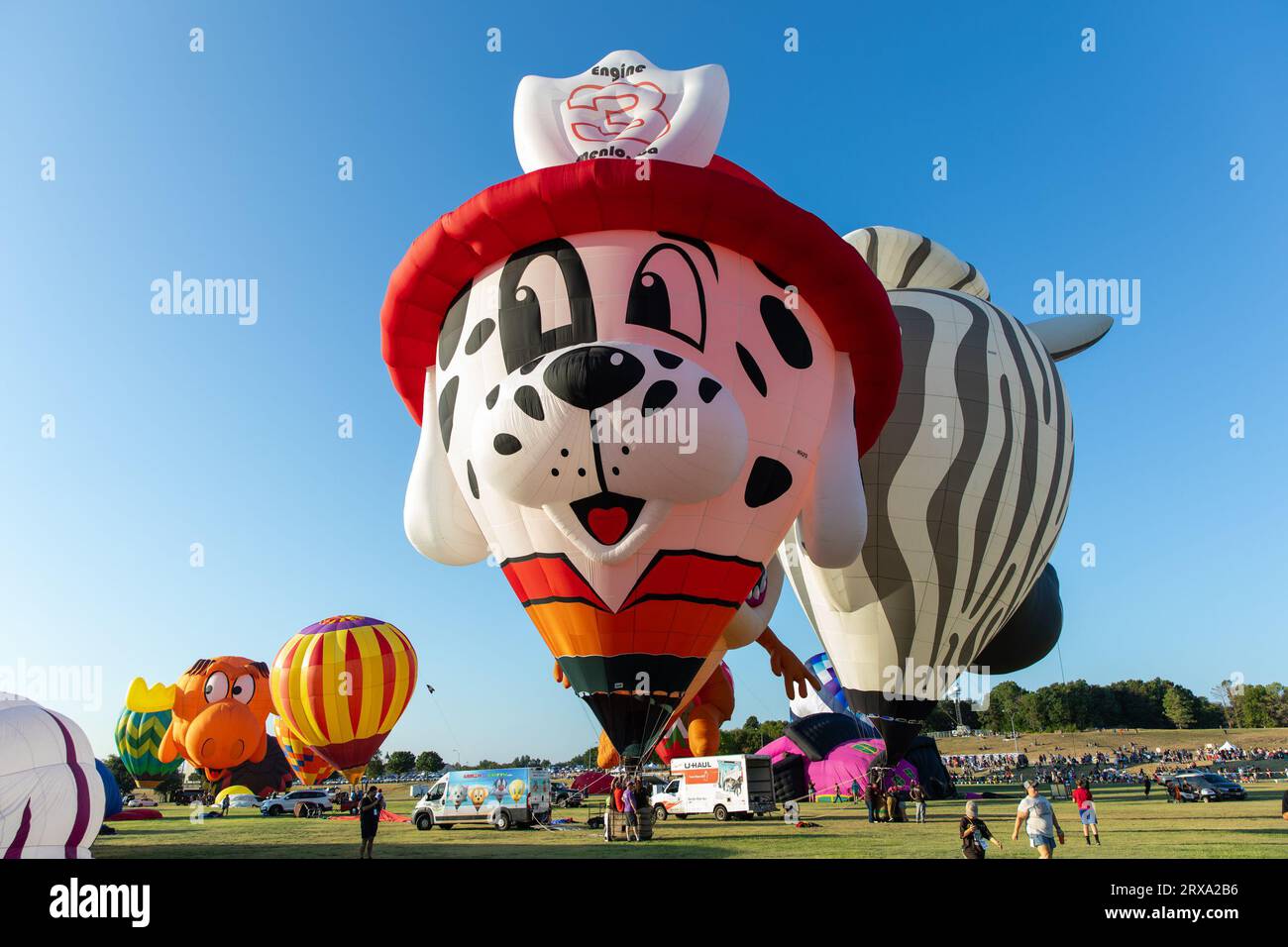 Plano, USA. 23rd Sep, 2023. Hot air balloons are seen at the Plano ...