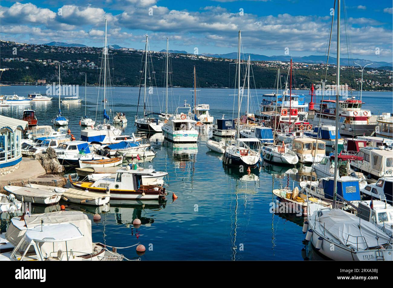 A modern marina embraced by the Alps and the Mediterranean Stock Photo ...