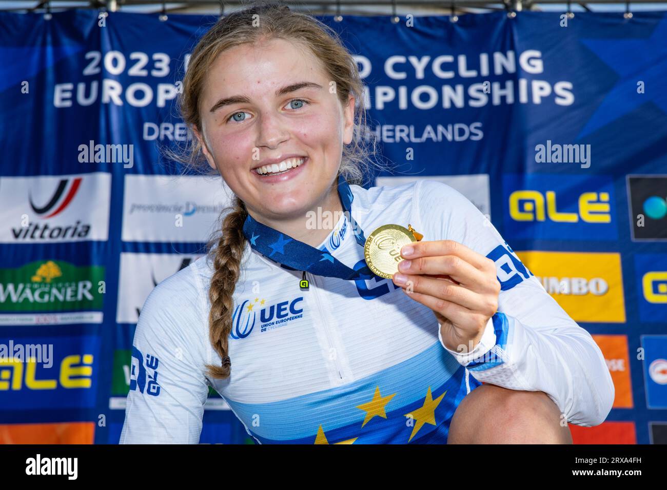 Wijster, Netherlands. 24th Sep, 2023. Belgian Fleur Moors, winner of ...