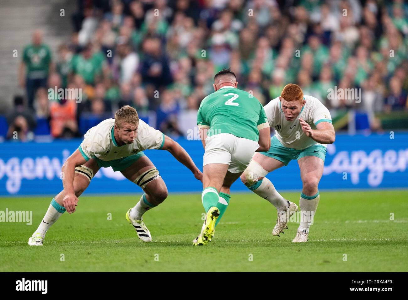 (L-R) Pieter-Steph Du Toit (RSA), Steven Kitshoff (RSA)during the 2023 ...