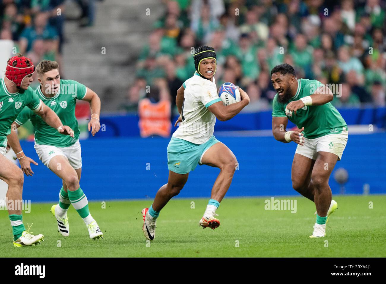 Kurt-Lee Arendse (RSA) during the 2023 Rugby World Cup Pool B match ...