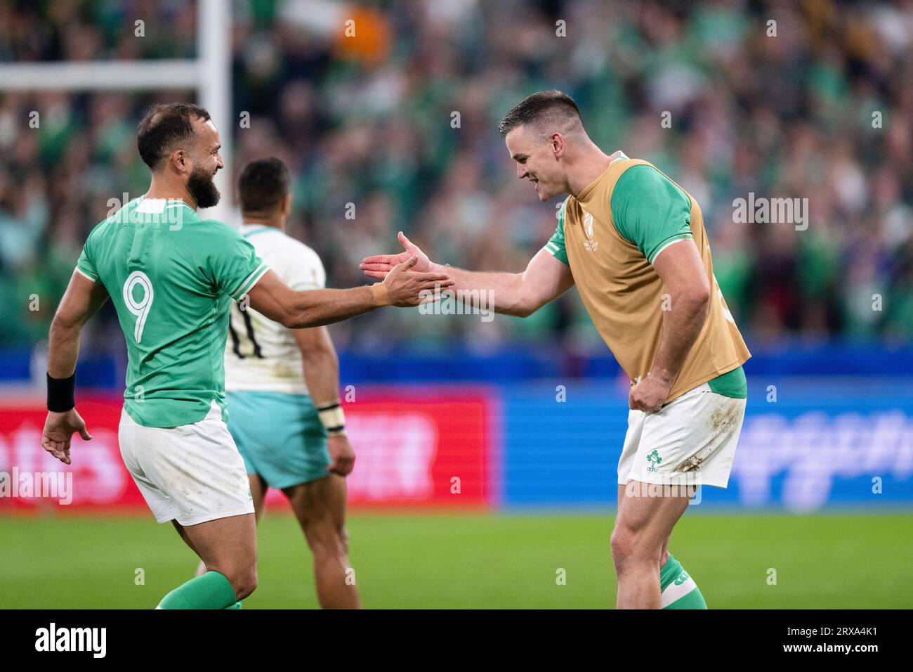 (L-R) Jamison Gibson-Park (IRL), Johnny Sexton (IRL)celebrate at the ...