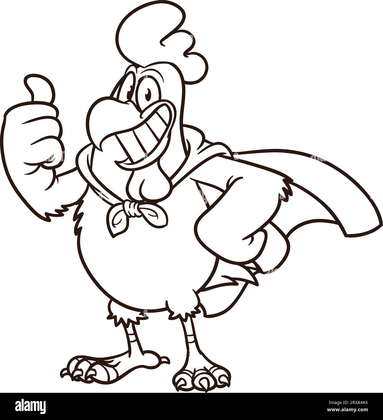 Cute cartoon rooster coloring pages for kids Stock Photo - Alamy