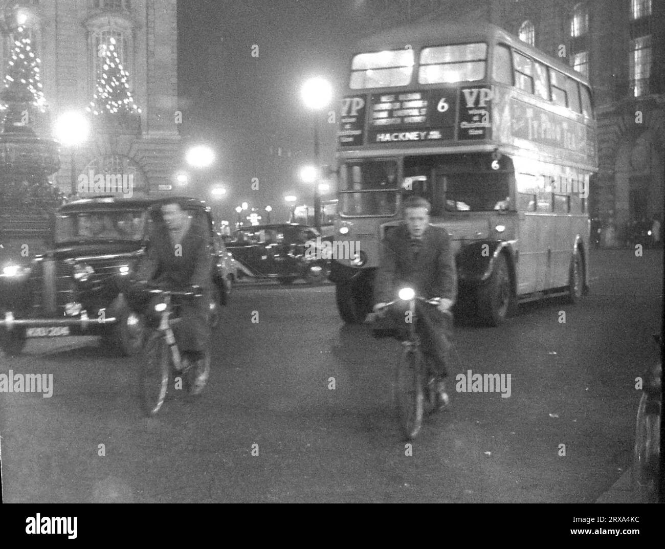 Routemaster Bus No 6 Taxis and Cyclists at Trafalgar Square London Dec ...