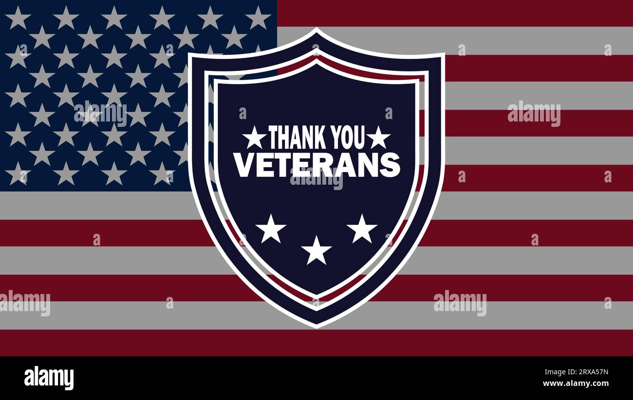 Thank you Veterans. American holiday banner. Template for background ...